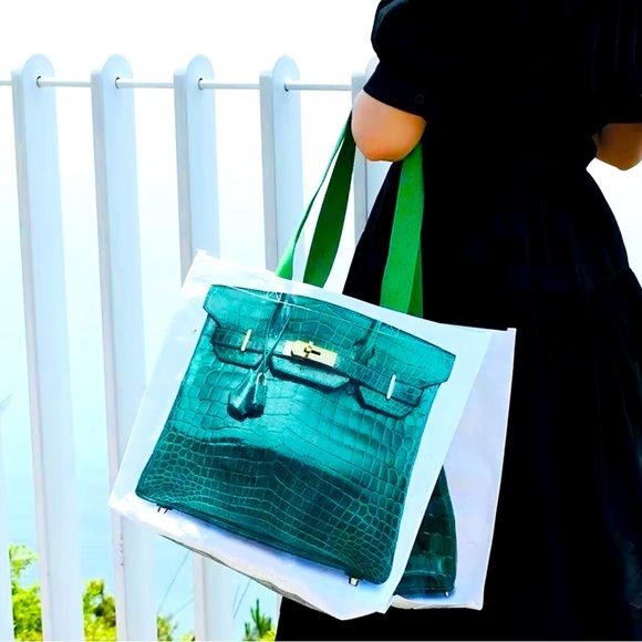 Tote Bags | Bags | Hermes Birkin Print Vinylnew Tote Bag | Poshmark